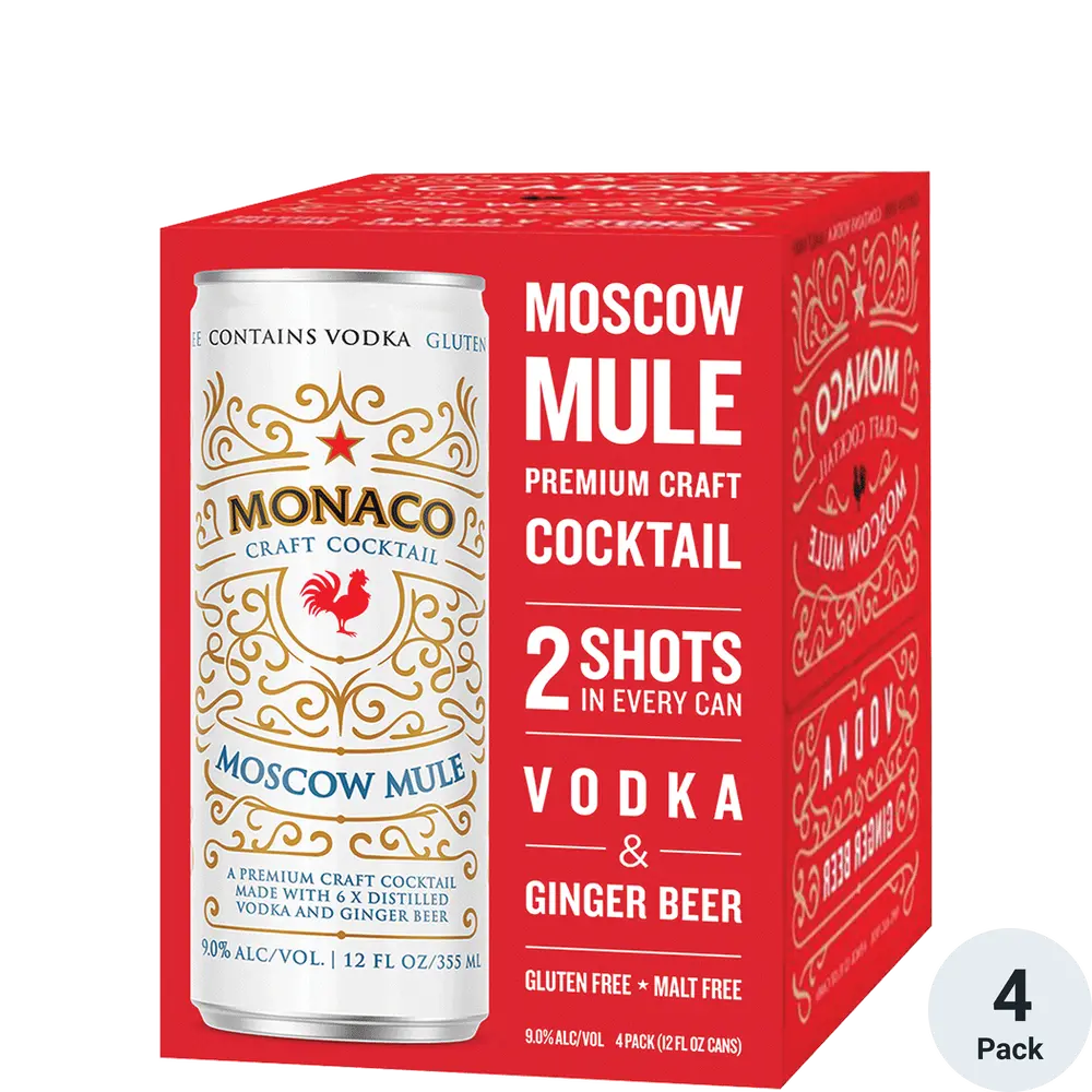 Monaco Moscow Mule Cocktail 12-Oz Can 4-Pack – Liquor Express