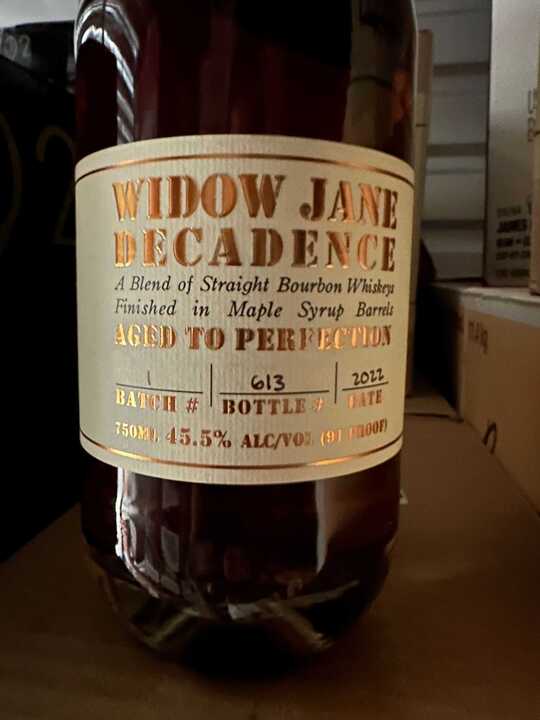 Widow Jane Decadence Straight Bourbon Whiskey Batch No. 1 750ml ...